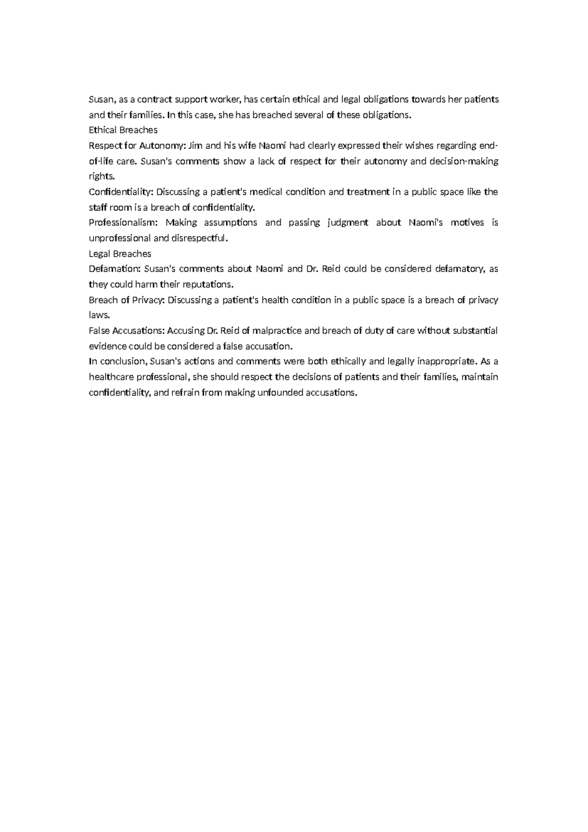 新建 DOC Document - nothing - Susan, as a contract support worker, has ...