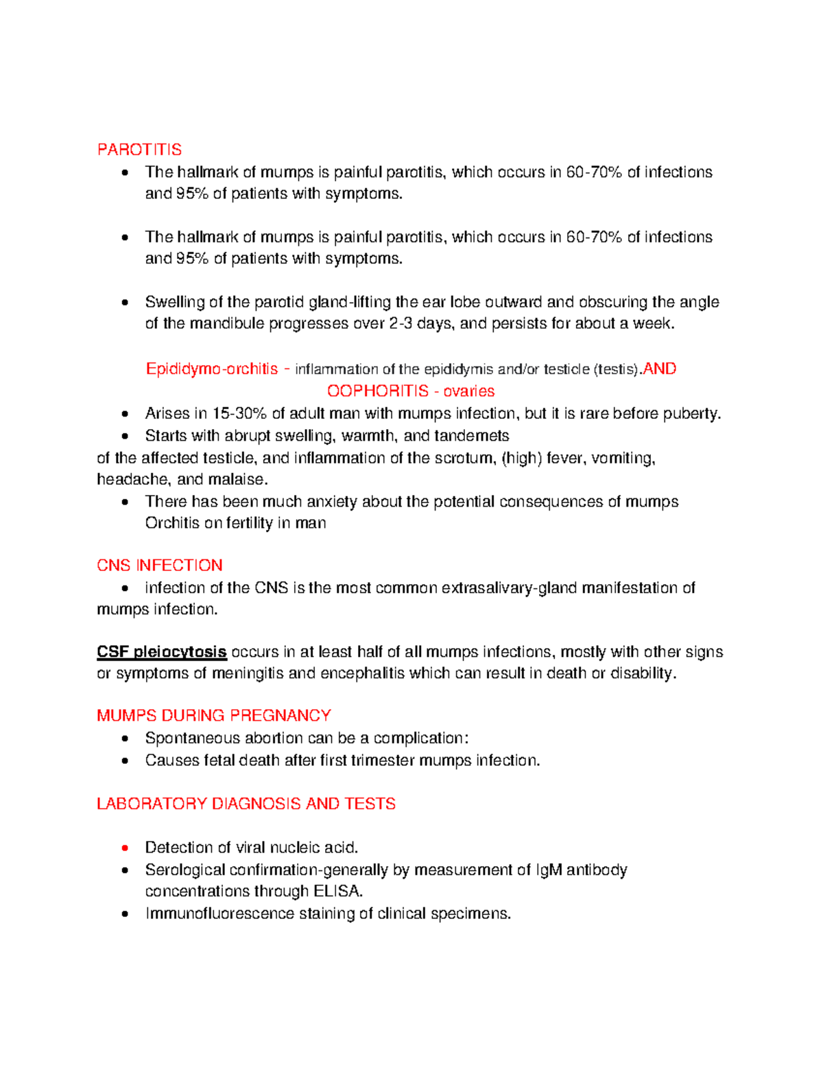 Parotitis - PAROTITIS The hallmark of mumps is painful parotitis, which ...