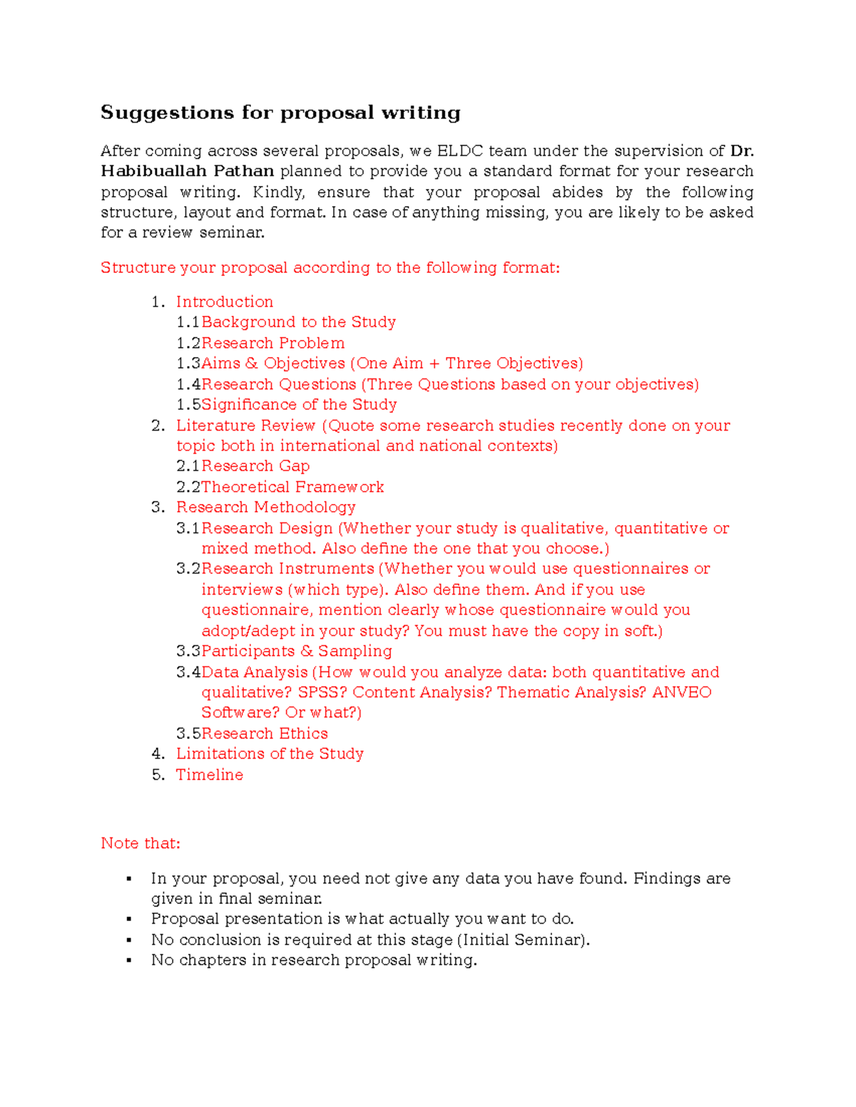 Proposal Writing Suggestions - Suggestions for proposal writing After ...