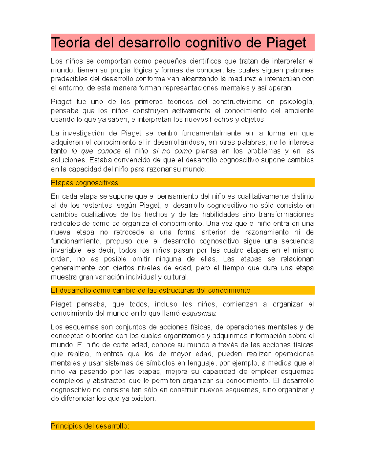 Teoría del desarrollo cognitivo de Piaget - Teoría del desarrollo ... Teoría del desarrollo cognitivo de Piaget - Teoría del desarrollo ...