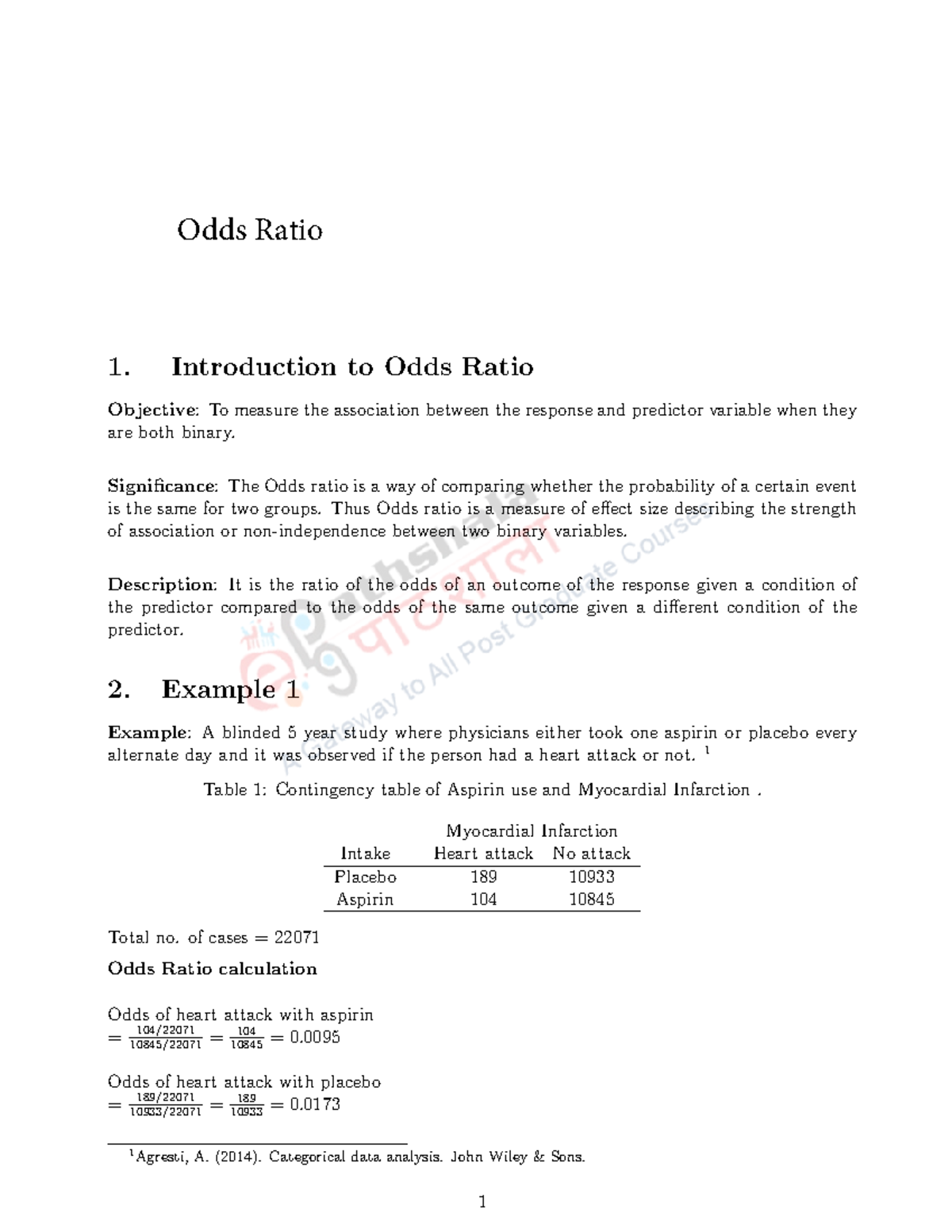 1522911132 OR categorical text - Odds Ratio 1. Introduction to Odds ...