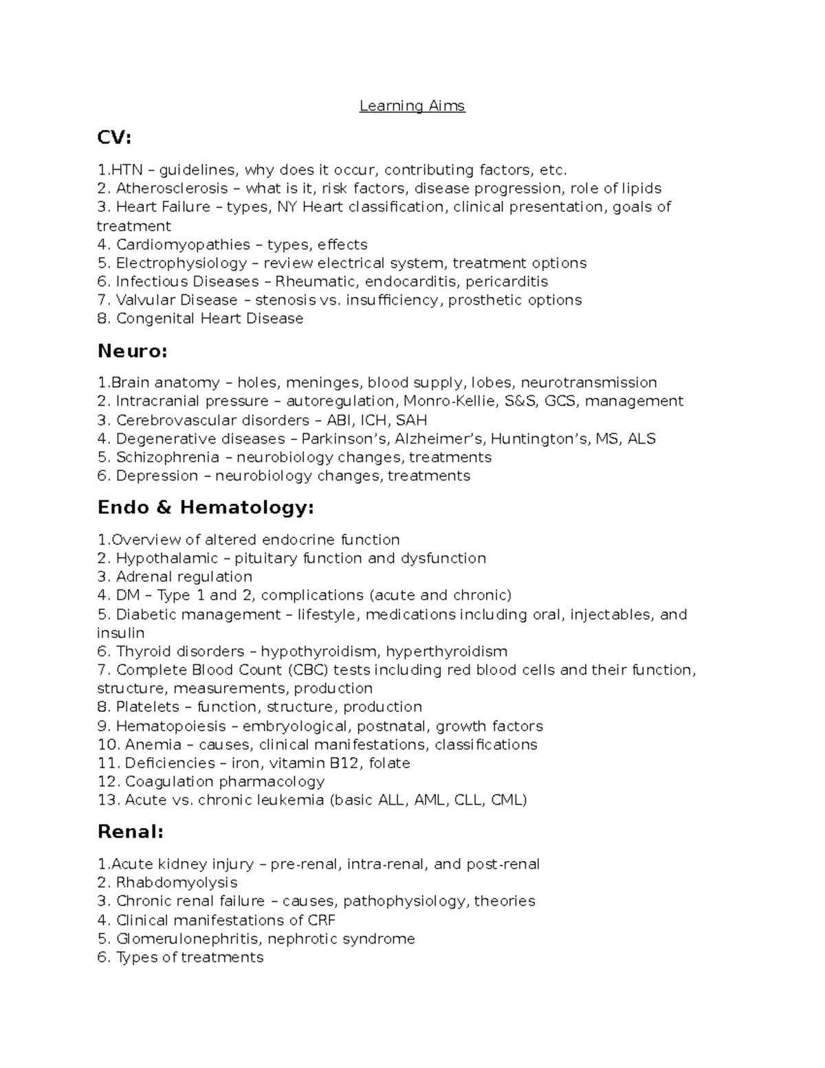 Learning Aims - Learning Aims CV: 1 – guidelines, why does it occur ...