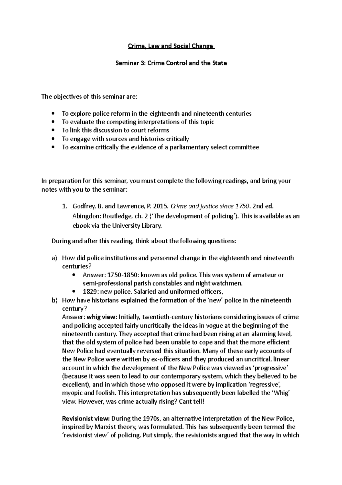 Crime law and social change seminar 3 - Crime, Law and Social Change ...