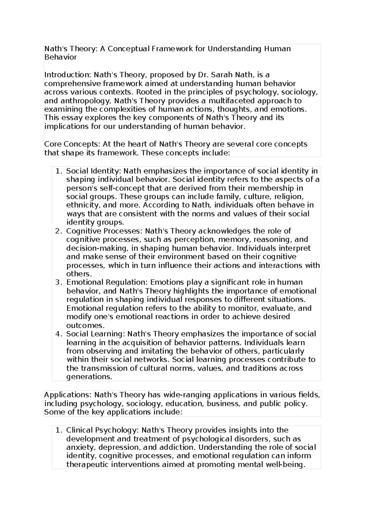 Maths - Naths theorem - Nath's Theory: A Conceptual Framework for ...