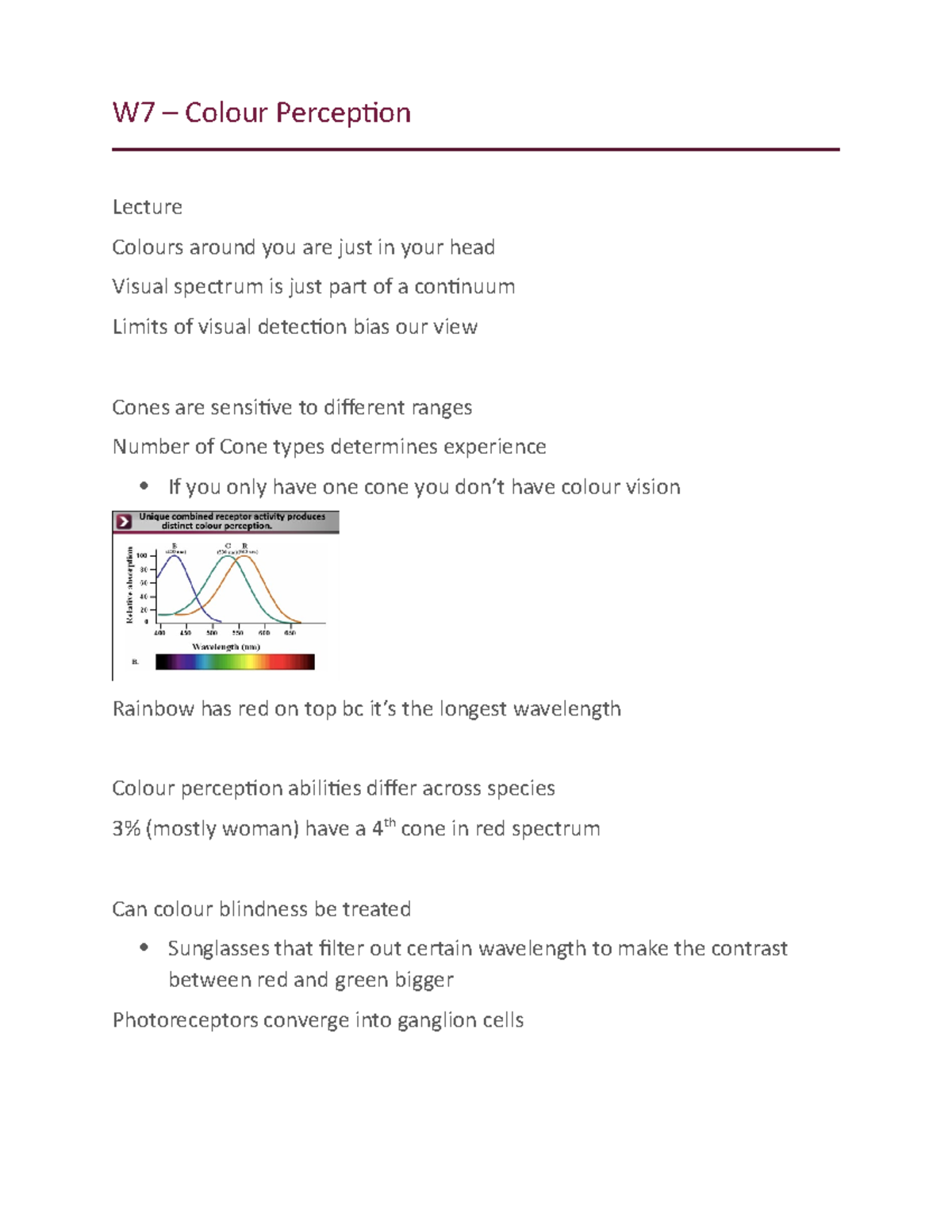 W6 Colour Perception - W7 – Colour Perception Lecture Colours around ...