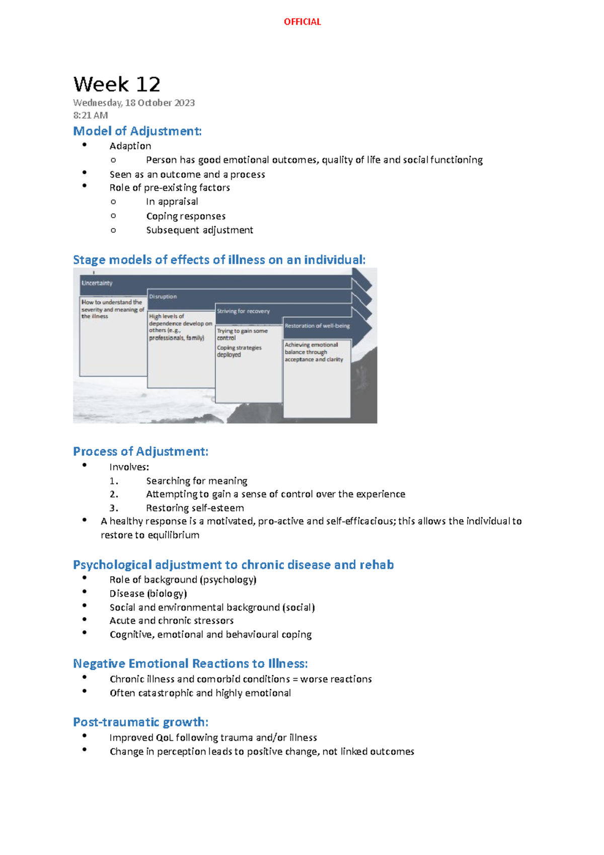 Week 12 - WEEK 12 lecture notes - Week 12 Wednesday, 18 October 2023 8: ...