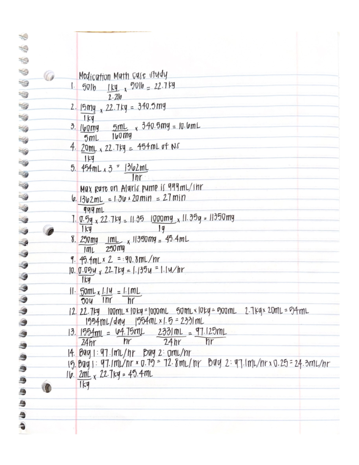 Med math peds - NURS307 - Studocu