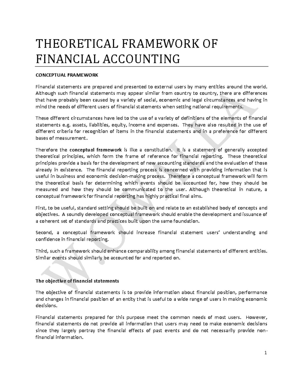 Financial Reporting - THEORETICAL FRAMEWORK OF FINANCIAL ACCOUNTING ...