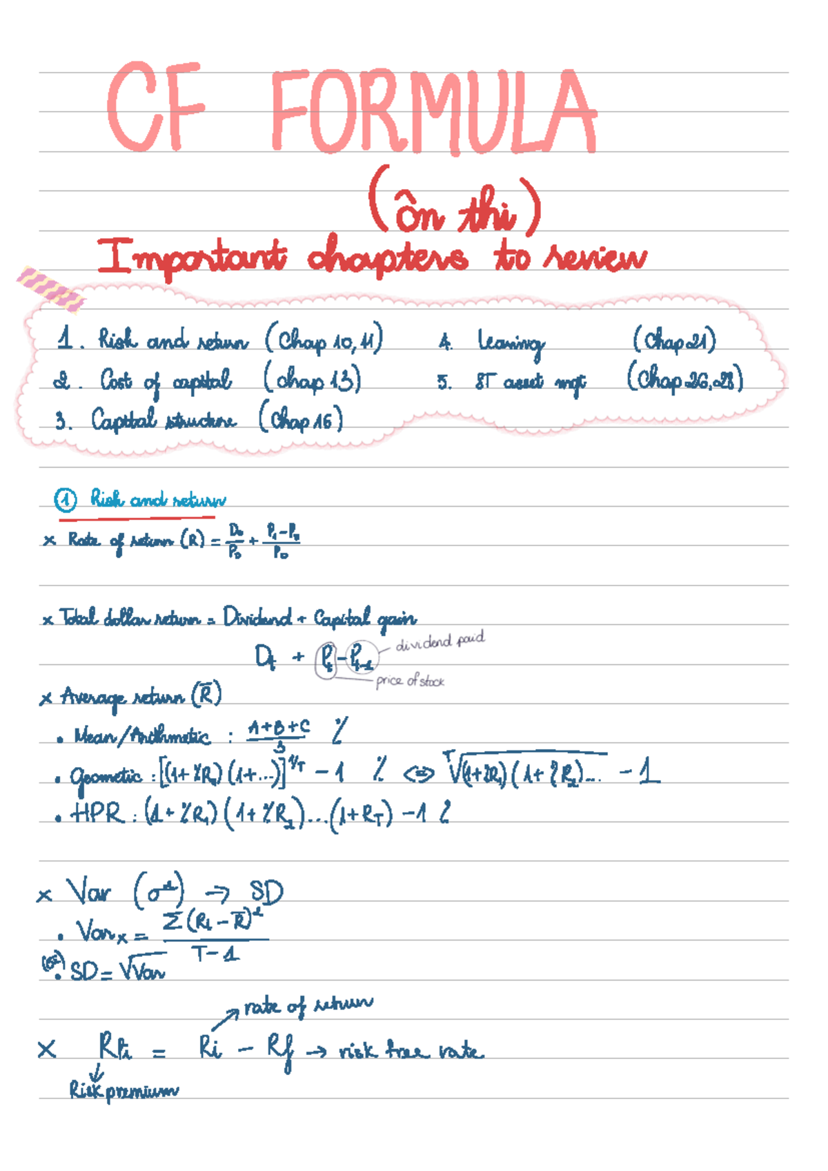 Công thức ôn thi - dsfsdf - CF FORMULA (on thi) Important droupters to ...