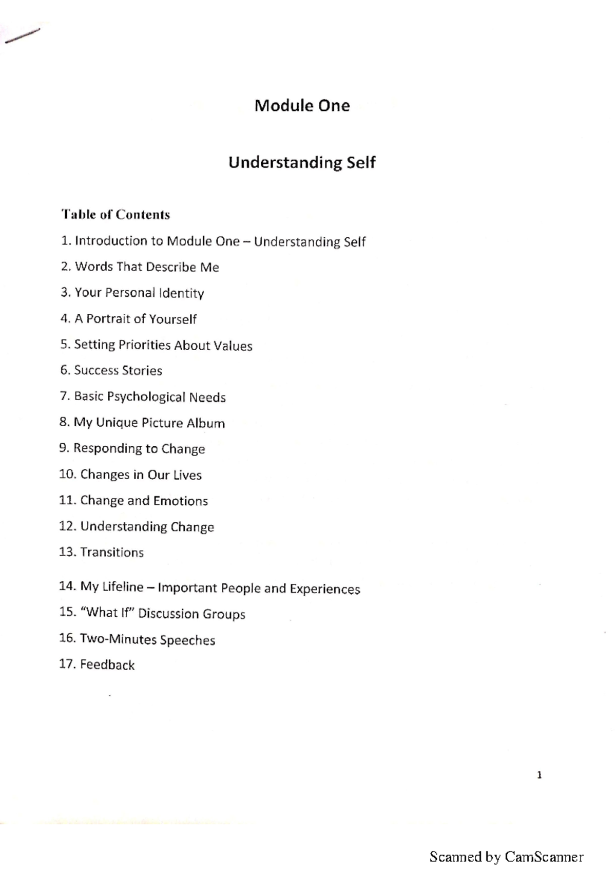 Module 1 Understanding the Self IIT - Purposive Communication - Studocu