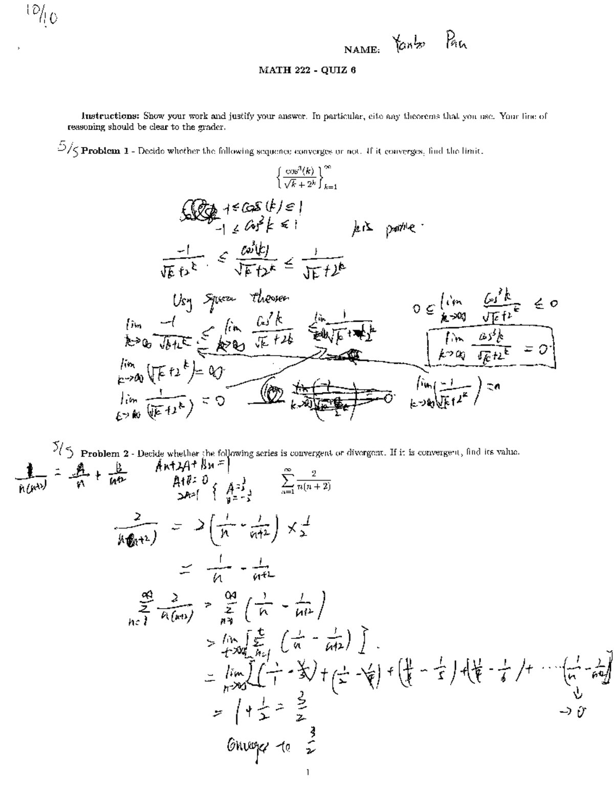 Math 222 - Quiz 6 - with answers - MATH 222 - Studocu