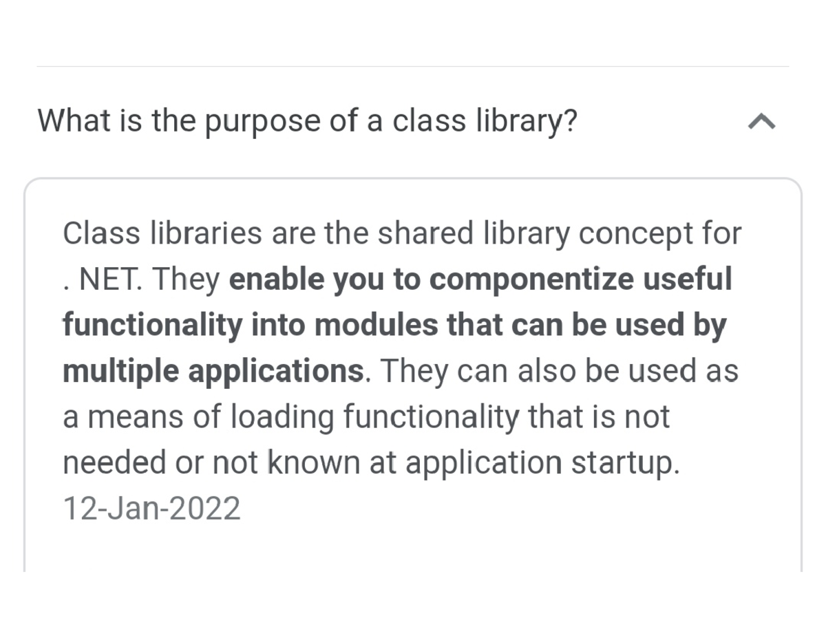 Class Library - Visual programming using c# - What is the purpose of a ... Class Library - Visual programming using c# - What is the purpose of a ...