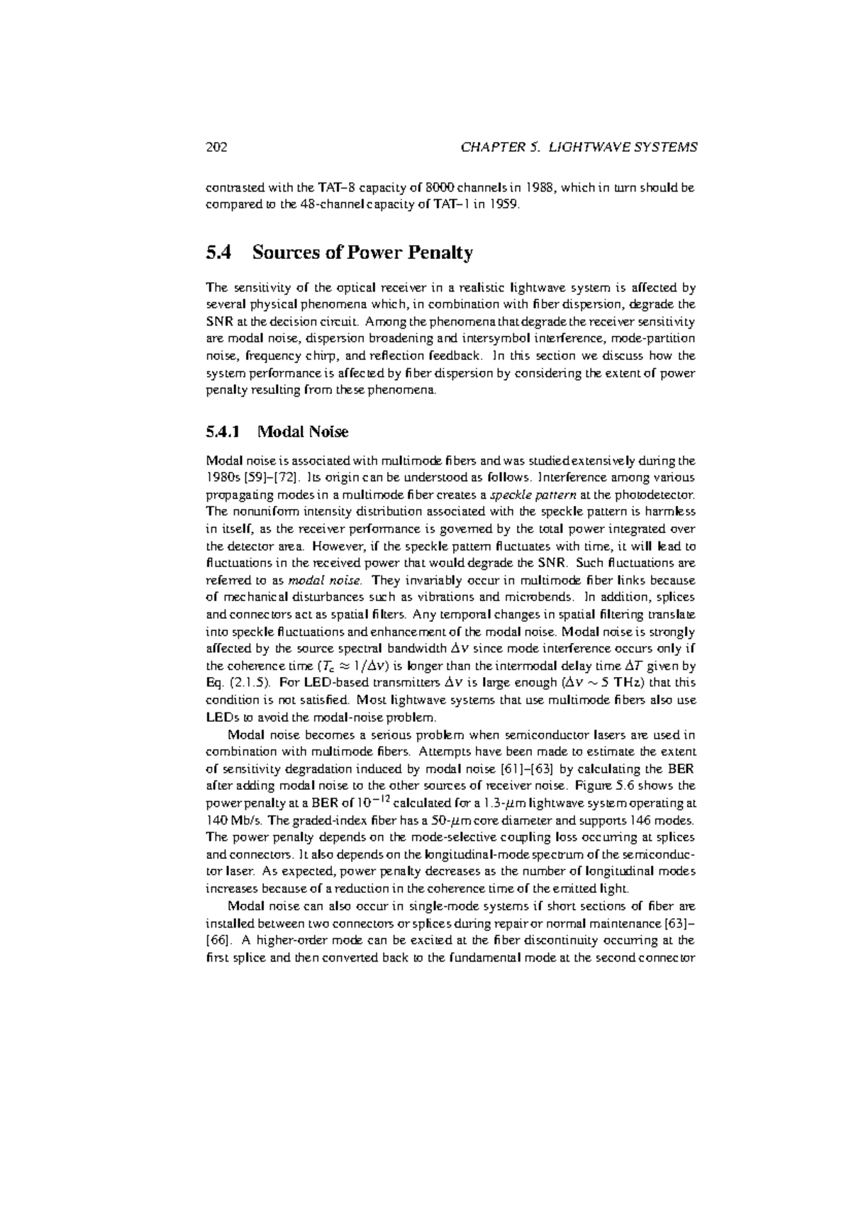 Fiber-Optic Communication Systems (41) - 202 CHAPTER 5. LIGHTWAVE ...