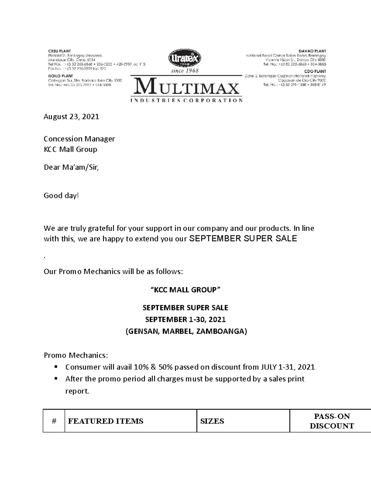 Trade Letter for Local NAG Account in year 2022 - August 23, 2021 ...