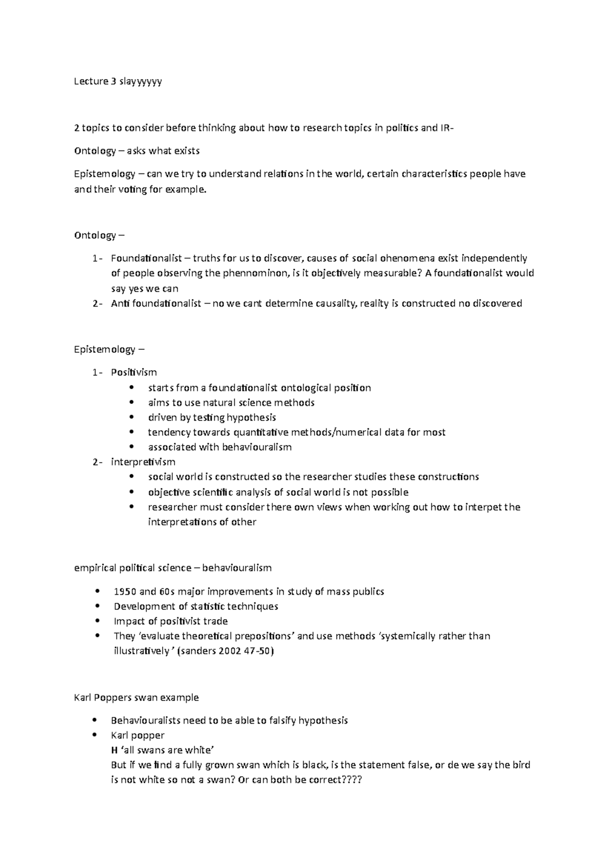 Lecture 3 slayyyyyy politics - Lecture 3 slayyyyyy 2 topics to consider ...