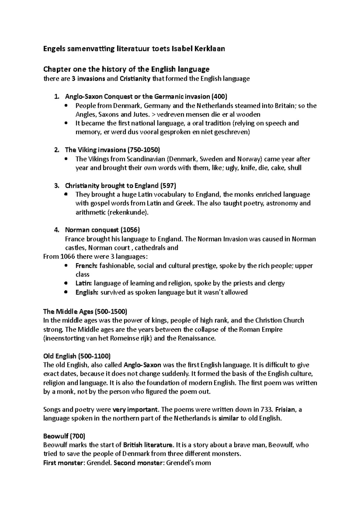 English samenvating hva br - Engels samenvatting literatuur toets ...