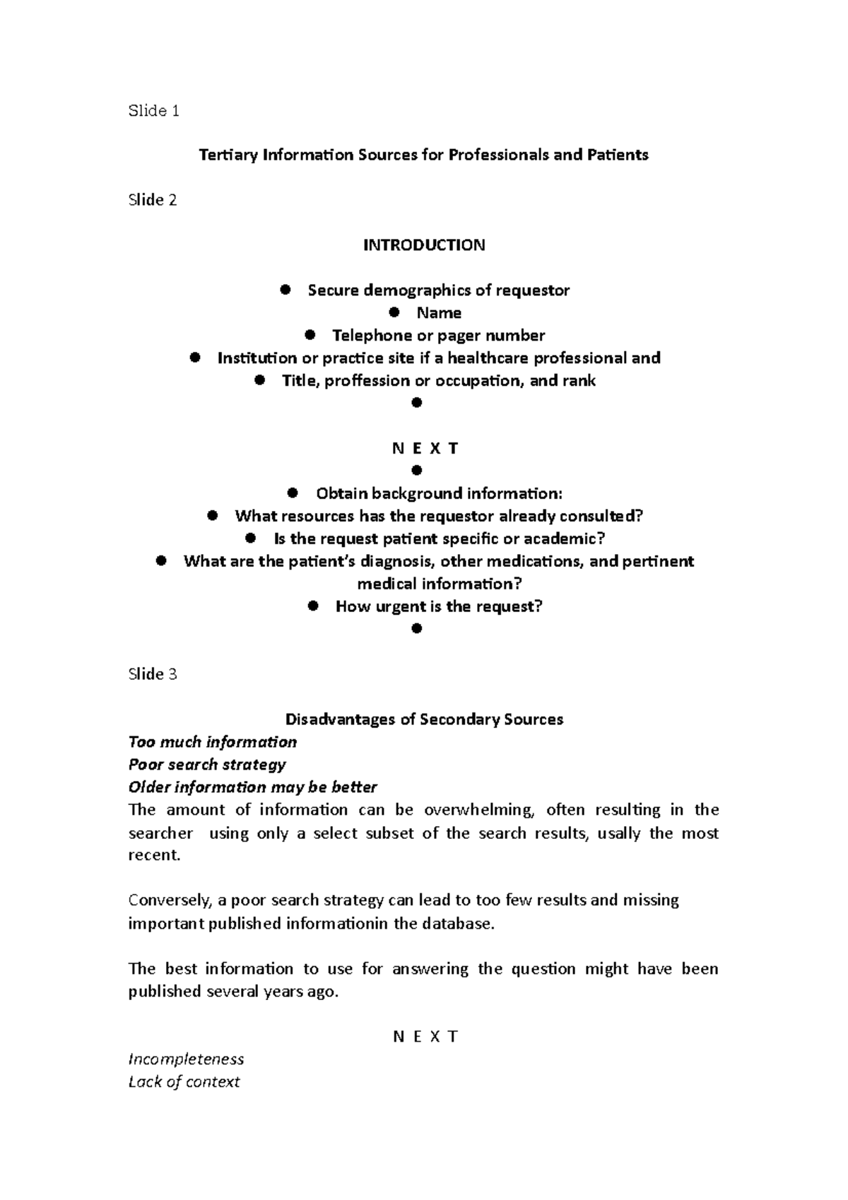 MED TECH 1 - lecture notes for Medical Technology - Slide 1 Tertiary ...