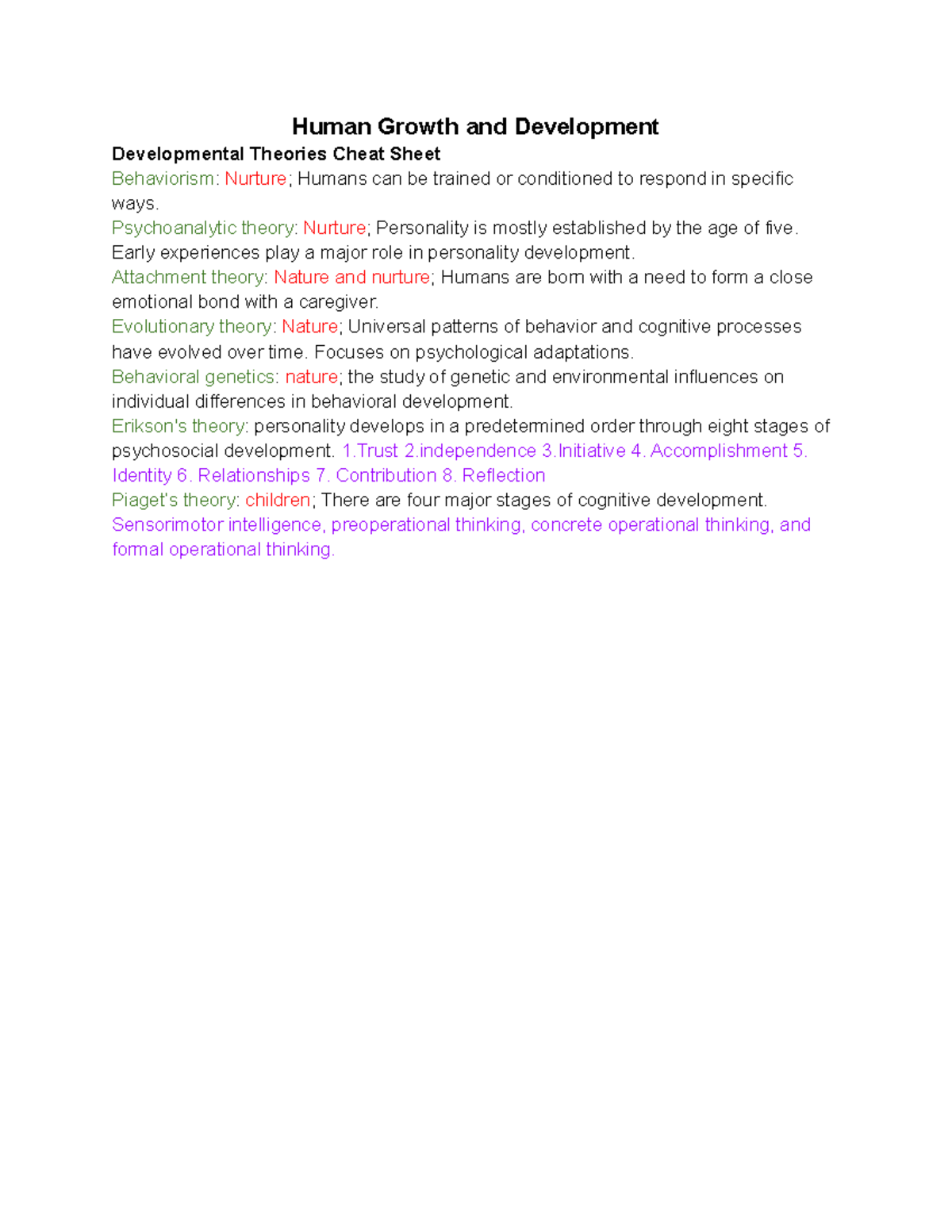 Human Growth and Development Developmental theories - Psychoanalytic ...