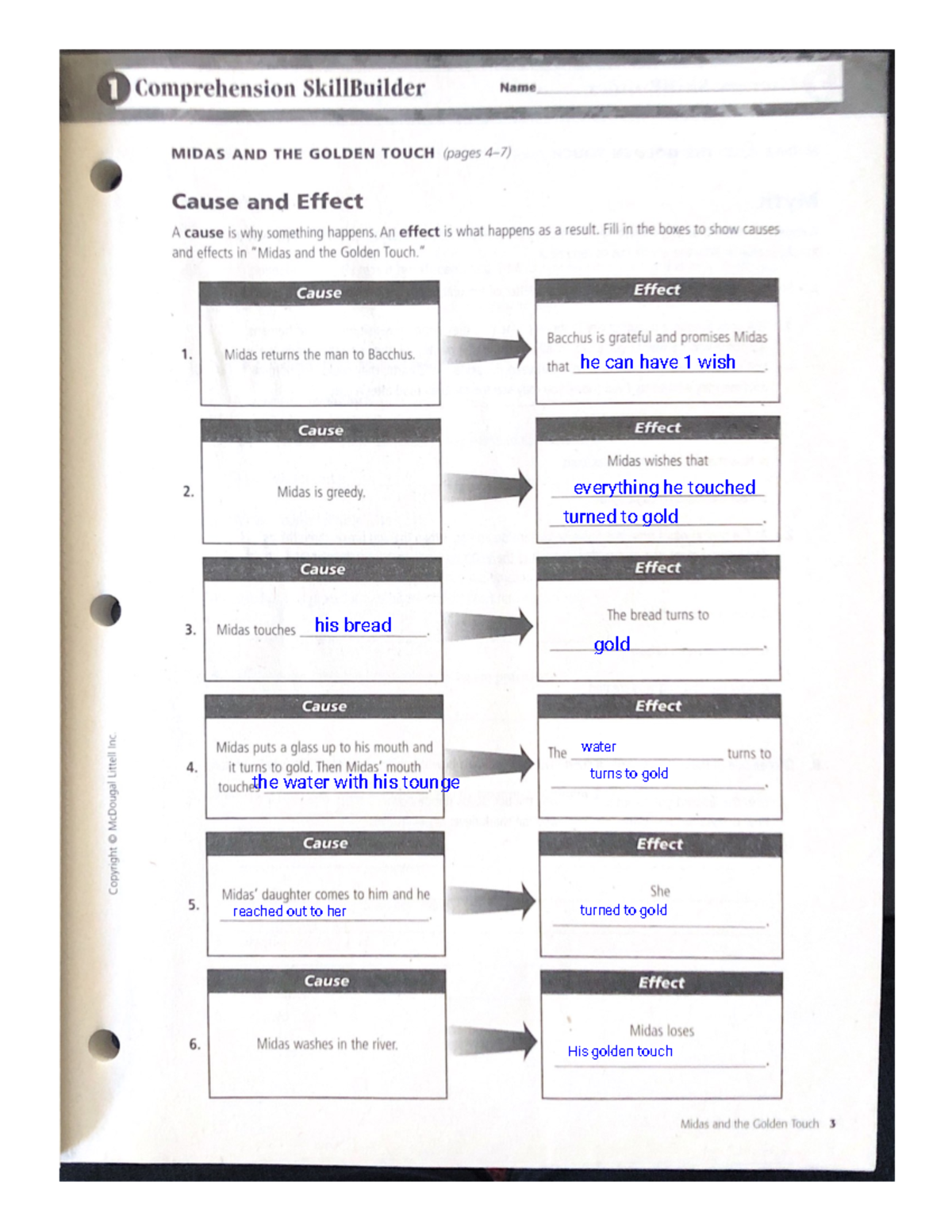 Adien Garcia - Midas and the golden touch Comprehension - Studocu