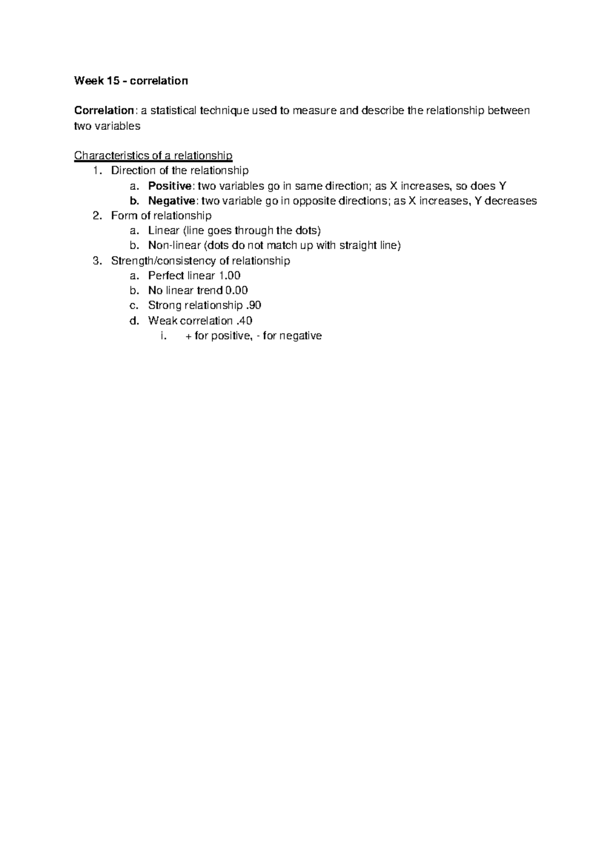 Chapter 15 - Week 15 - correlation Correlation: a statistical technique ...