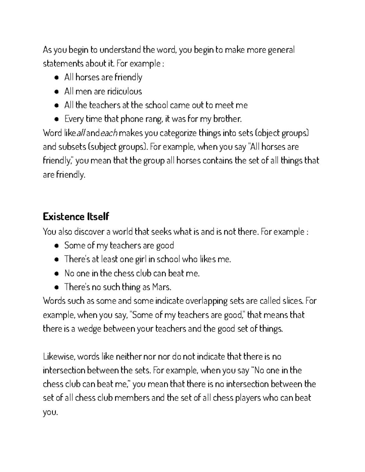 Making Premises - As you begin to understand the word, you begin to ...