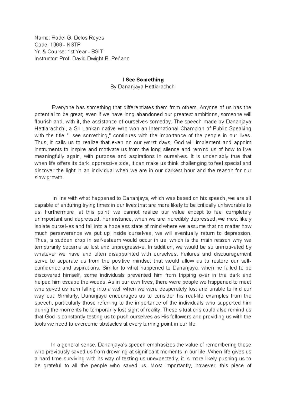 NSTP 4th Exam - Study for History - Name: Rodel G. Delos Reyes Code ...