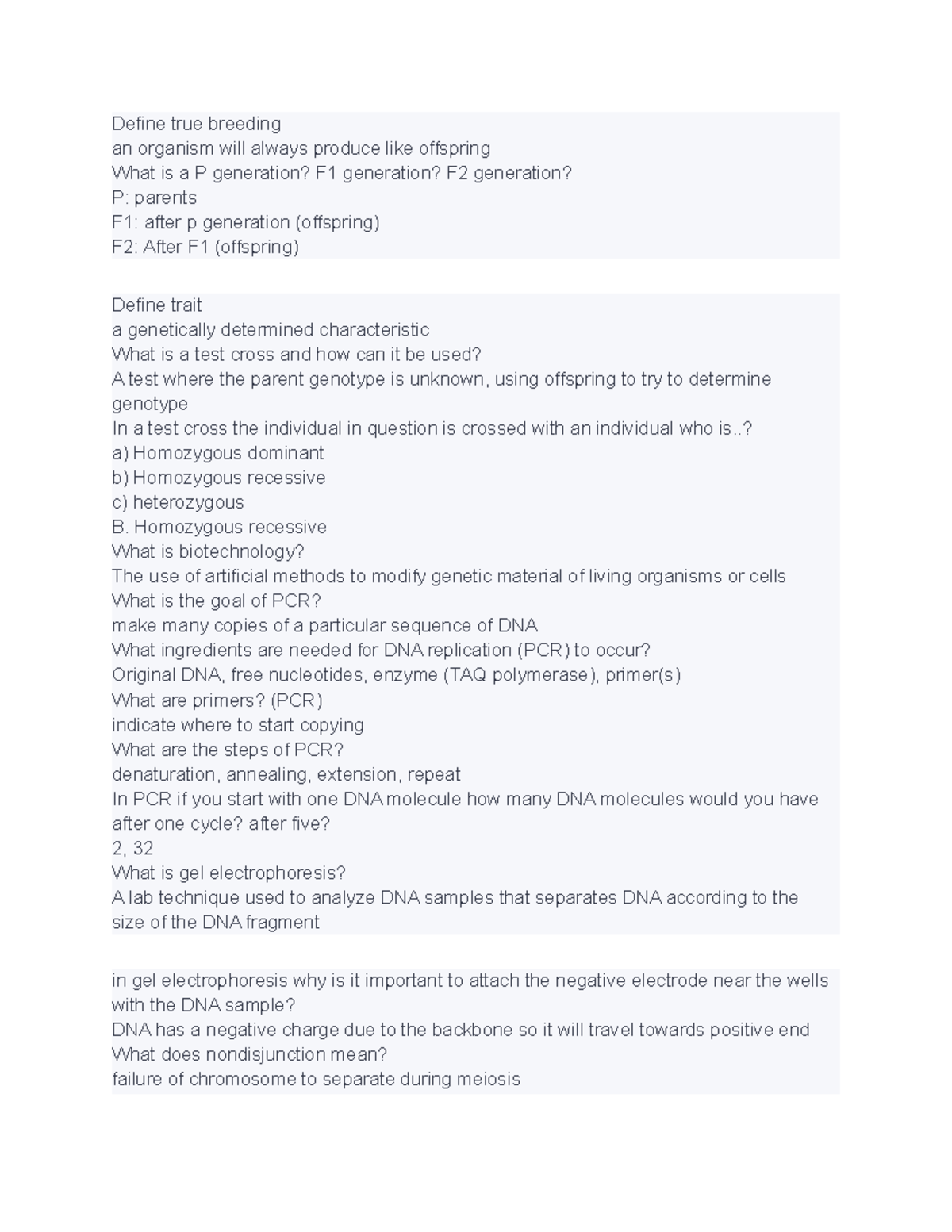 Genetics and Biotechnology Study Guide - Studocu