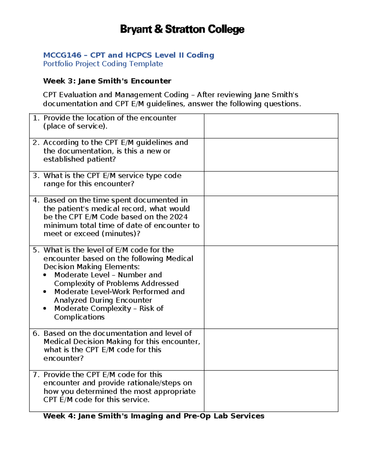 MCCG146 - Portfolio Project Coding Template - MCCG146 – CPT and HCPCS ...