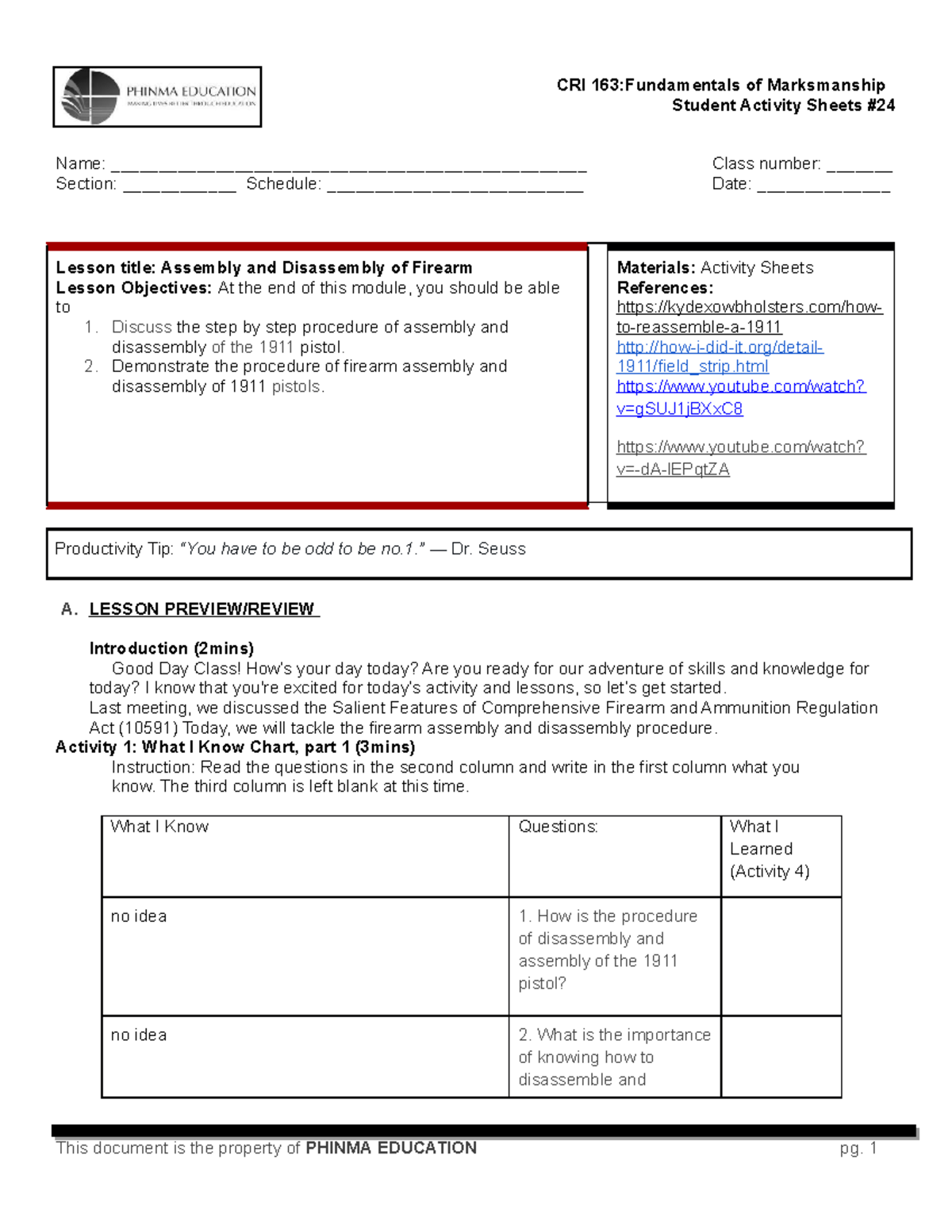 SAS#24-CRI163 - hdjsj - Student Activity Sheets # Name: - Studocu