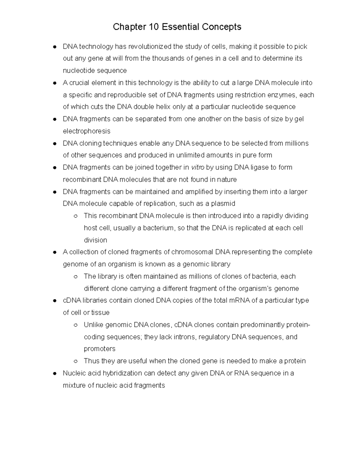 Chapter 10 Essential Concepts - Chapter 10 Essential Concepts DNA technology has revolutionized ...