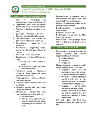Plant Tissues, Vegetative, and Reproductive Parts Notes - Lesson 7 ...