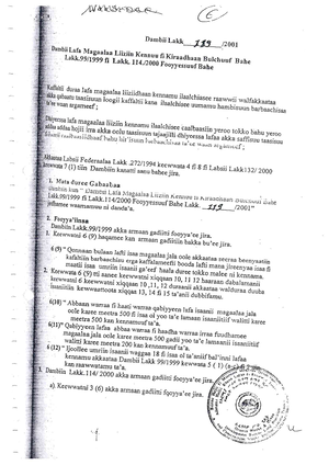 Dambii lafa magaala 182 2008 - BAAFATA Kutaa Tokko: Tumaalee Waliigalaa ...