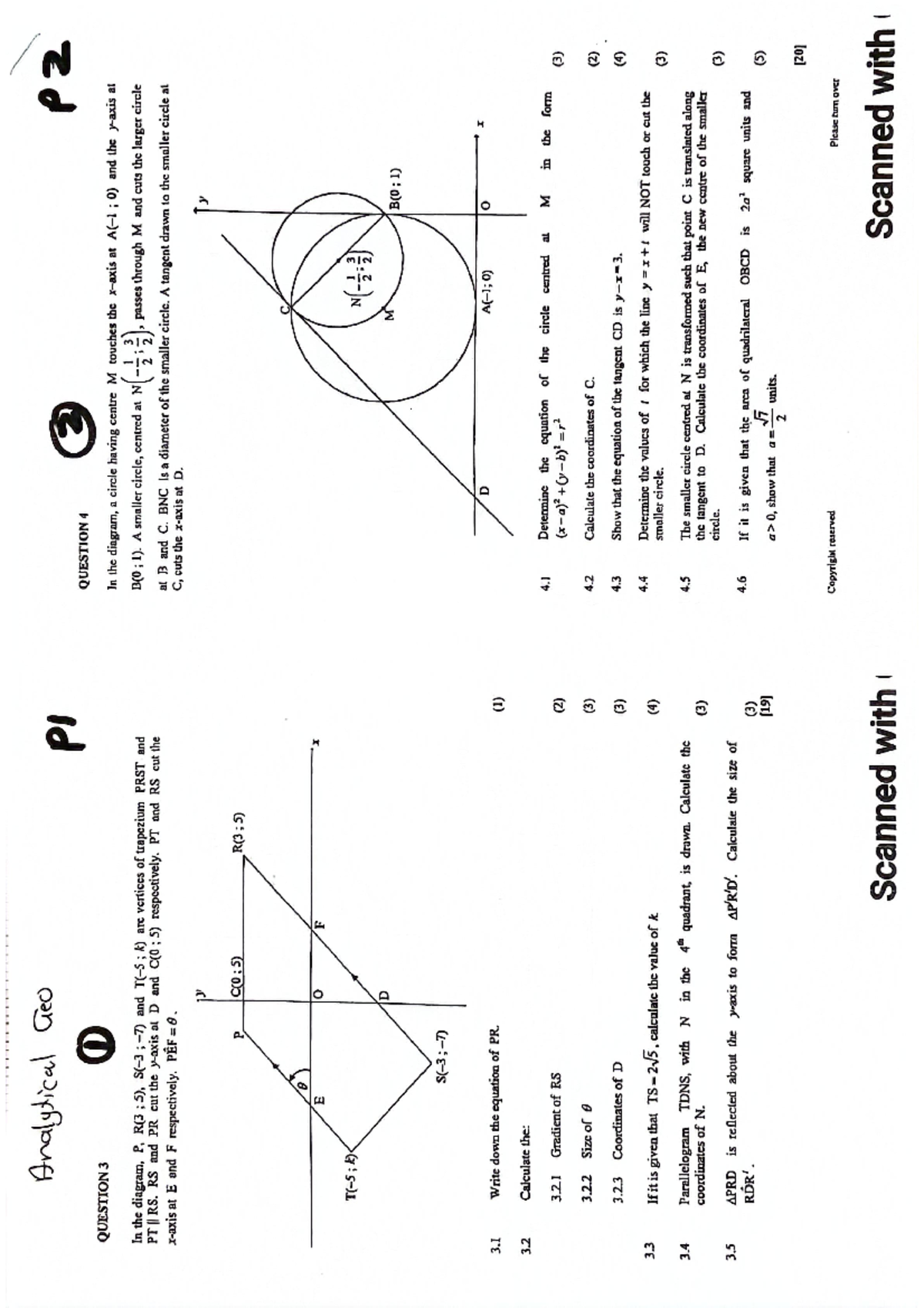 Analytical Geometry EXAM Questions 12 MAY 2024 - Studocu
