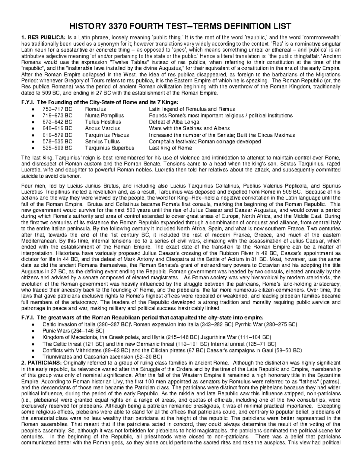 HIST 3370 - Exam 4 Terms and Definitions - HISTORY 3370 FOURTH ...