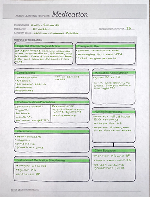 ATI Medication Active Learning Template - Heparin - NUR 425 - Studocu