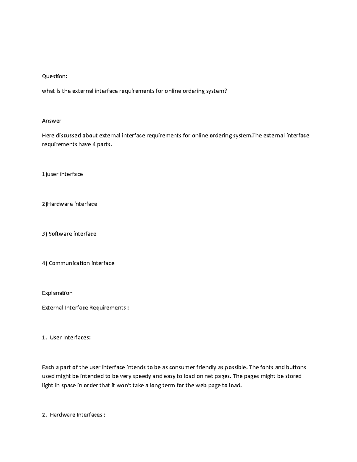 External interface requirements for online ordering system-WPS Office ...