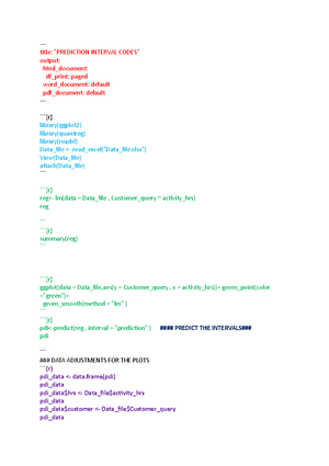 Developing Prediction Intervals AND Plotting THEM Using R - DEVELOPING PREDICTION INTERVALS AND ...