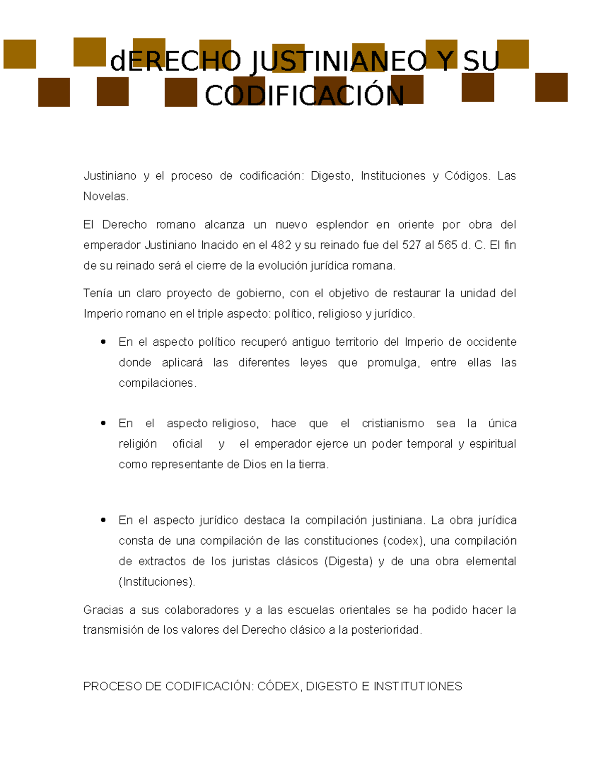La codificación justinianea Justiniano y el proceso de codificación ...