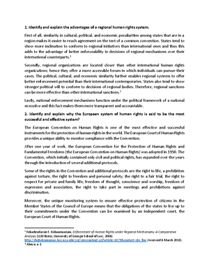 Overview of Basic Human Rights - Describe the extent to which the ...