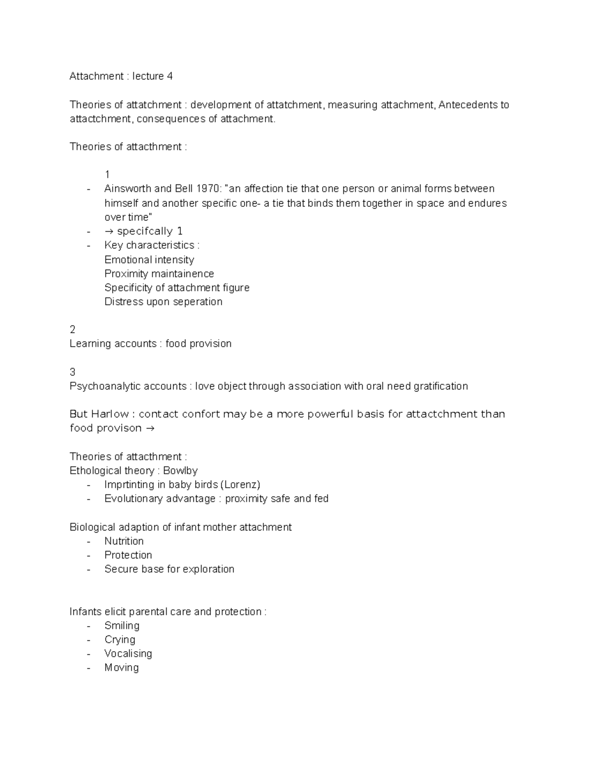 Attachment lecture 4 - slides - Attachment : lecture 4 Theories of ...