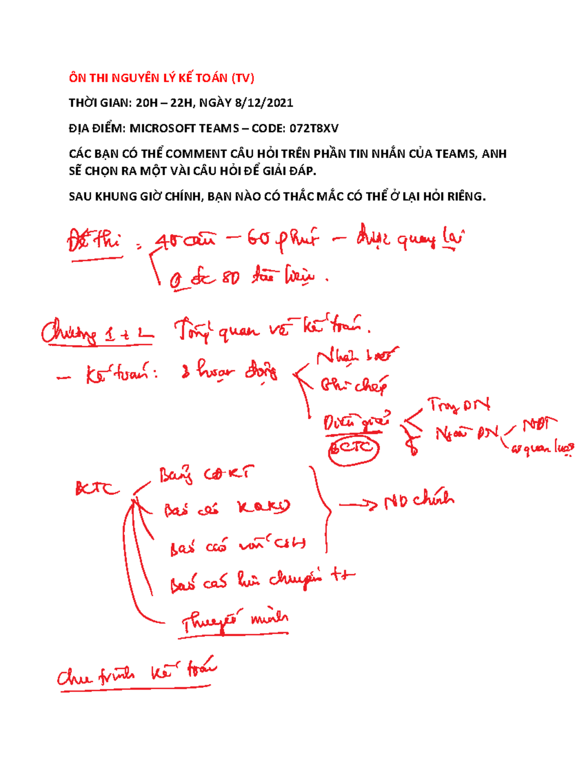 ÔN THI Nguyên LÝ KẾ TOÁN - Nguyên lý kế toán - ‘N THI NGUY N L› K ¾ TO¡N (TV) TH Þ I GIAN: 20H ...