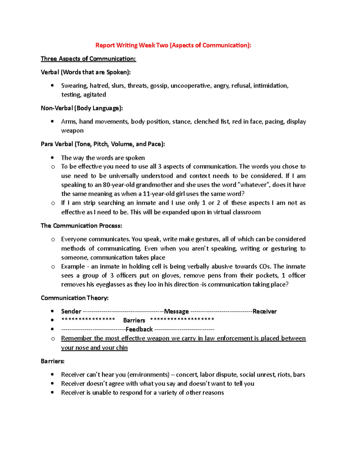 Report Writing Week Two - The words you chose to use need to be ...