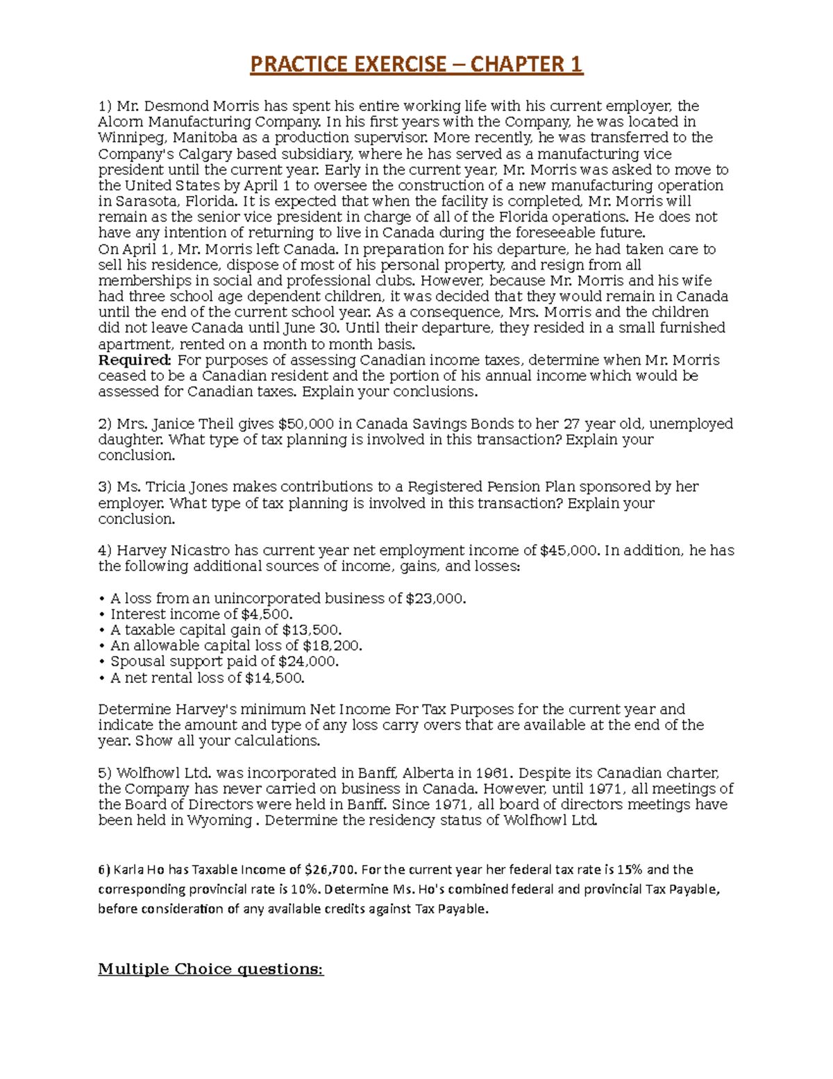 Chapter 1 - Practice exercise 2 - ACC-P-11319 - ABM College - Studocu