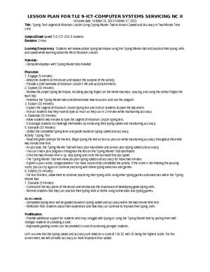 Lesson 2 system specification Grade 9 ICT - School Grade Level 9 ...