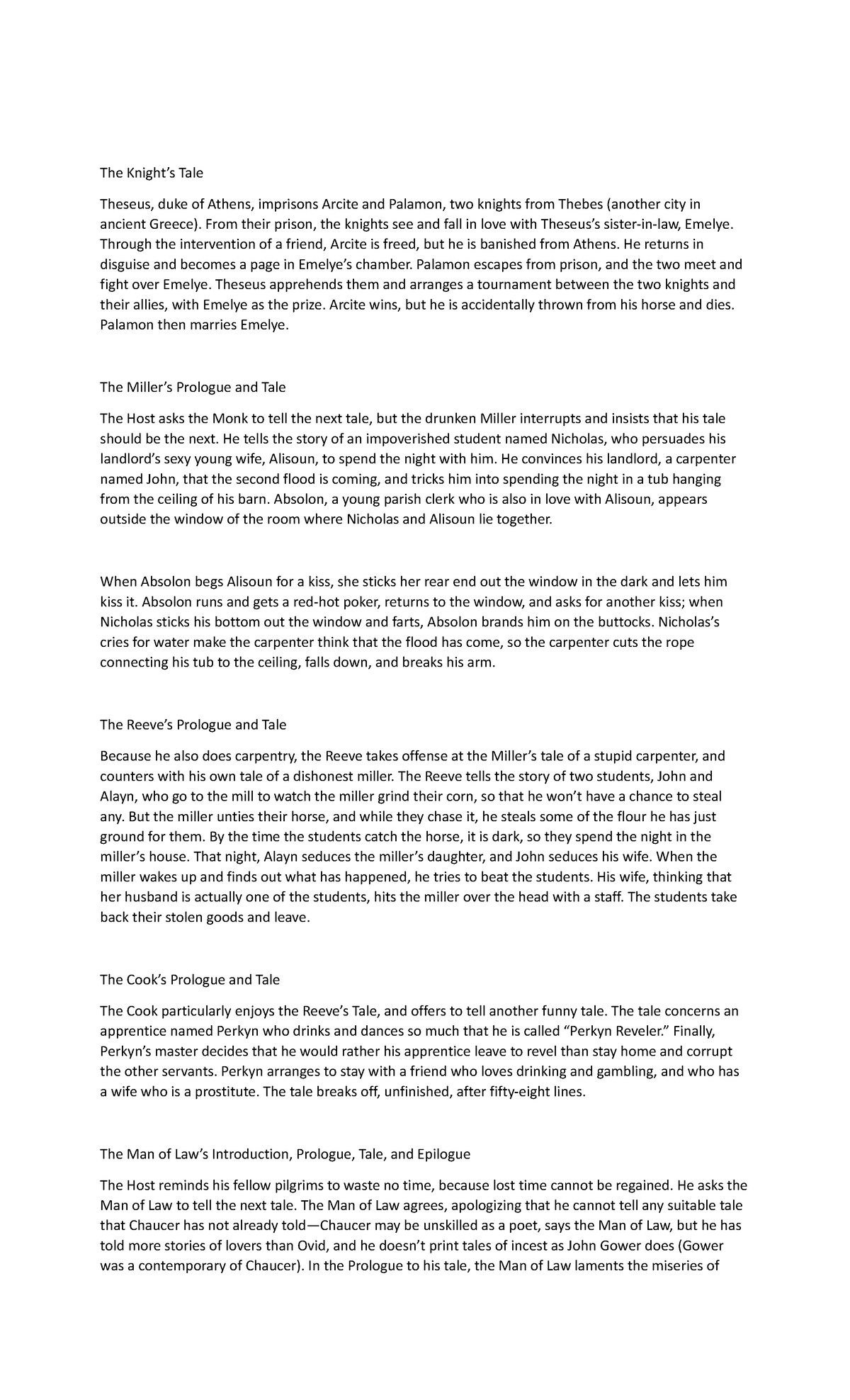 Canterbury - The Knight’s Tale Theseus, duke of Athens, imprisons ...