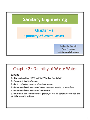 Ch 3 Design of Sewer - Lllll - Sanitary Engineering Chapter – 3 Design ...