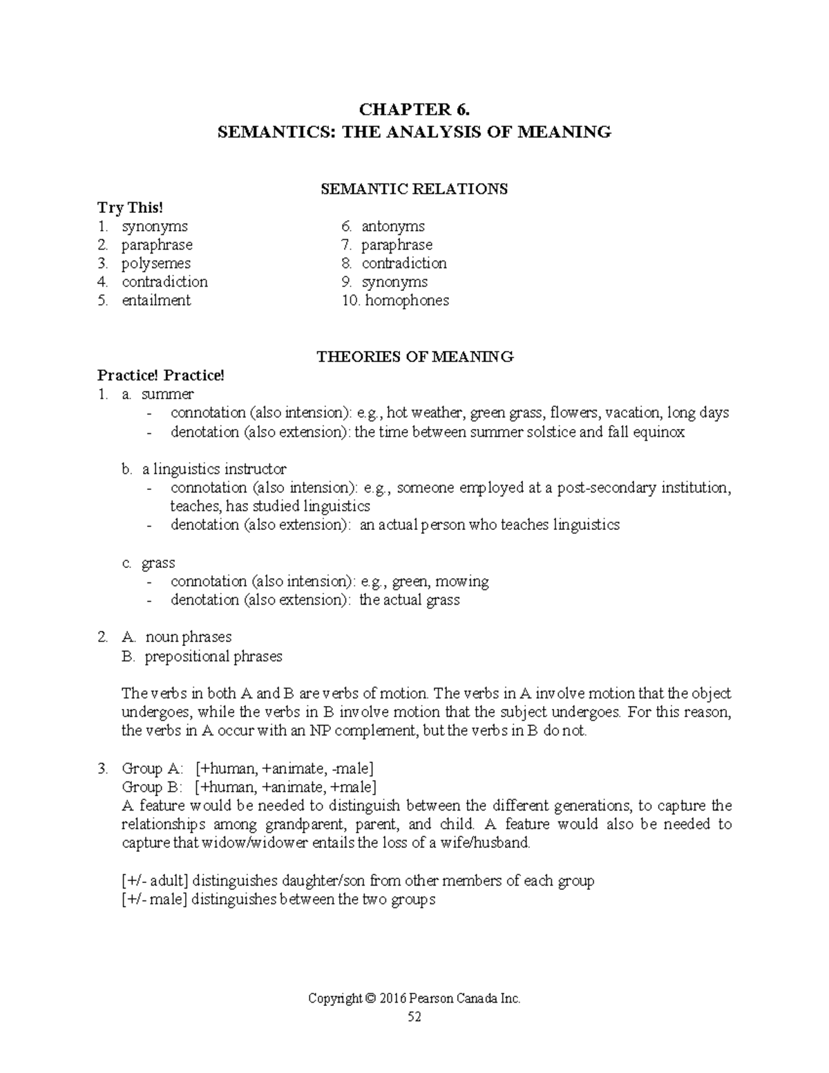 Study Guide Answers - Semantics - Copyright © 2016 Pearson Canada Inc ...