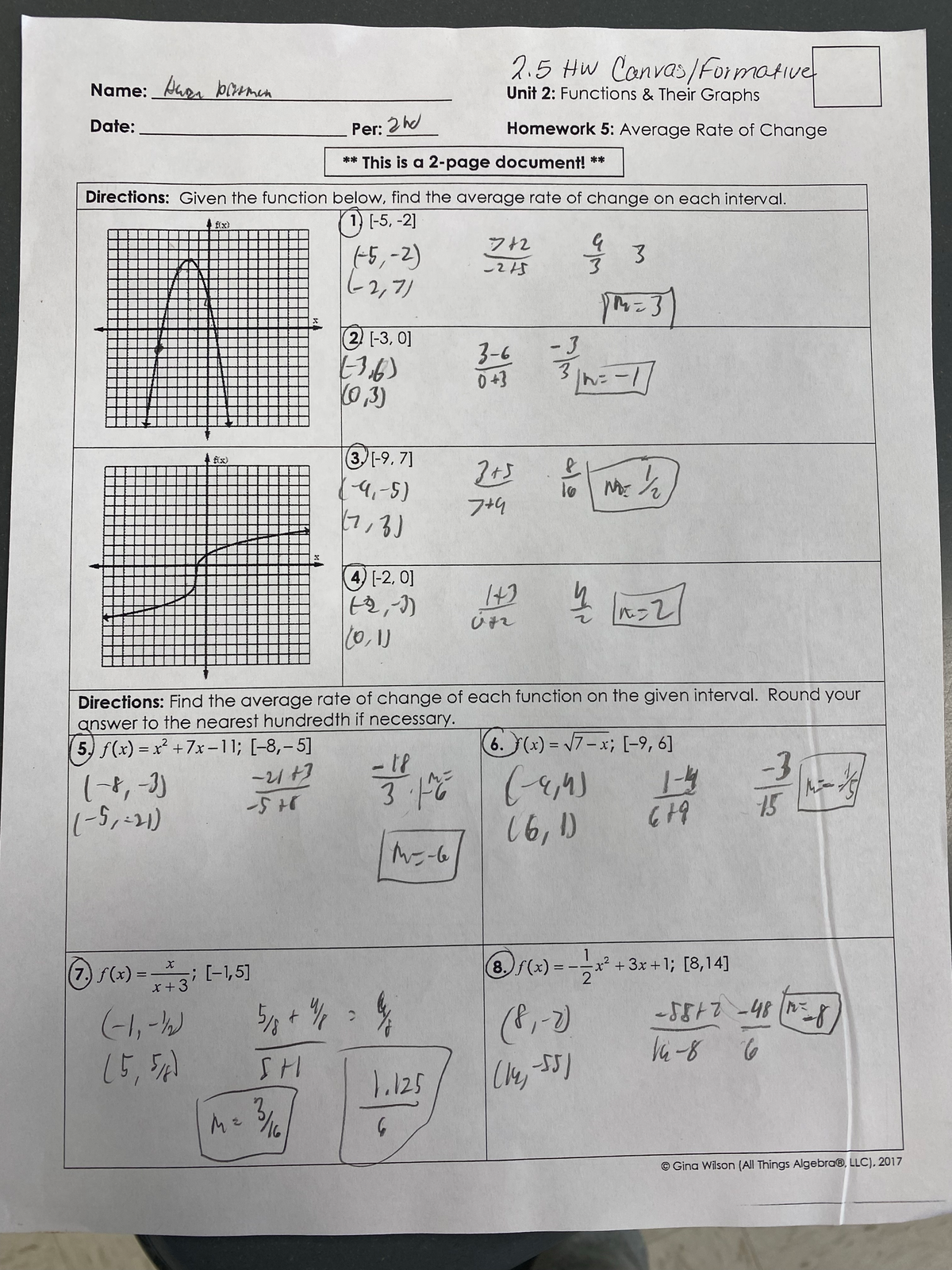 IMG 3278 - unit 2.6 hw - 2 HW Name: Hun baumen Unit 2: Functions Their ...