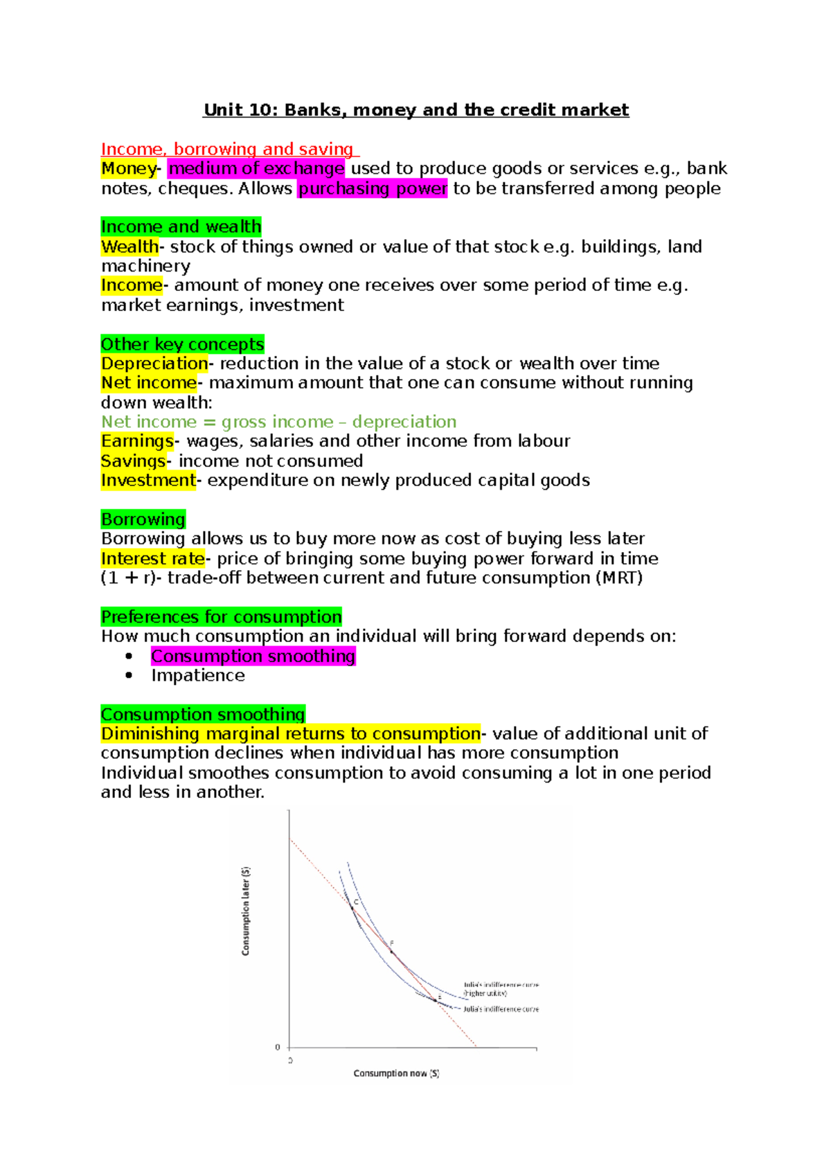 Unit 10- part 1 - Lecture notes 10 - Unit 10: Banks, money and the ...