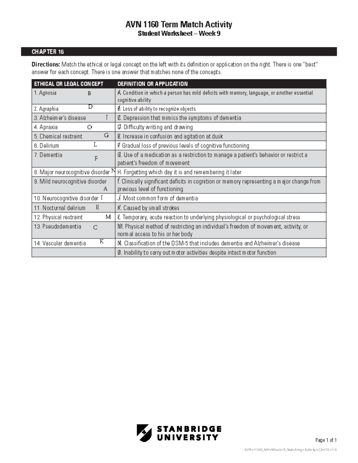 CH. 16 Term Match - AVN 1160 Term Match Activity Student Worksheet ...